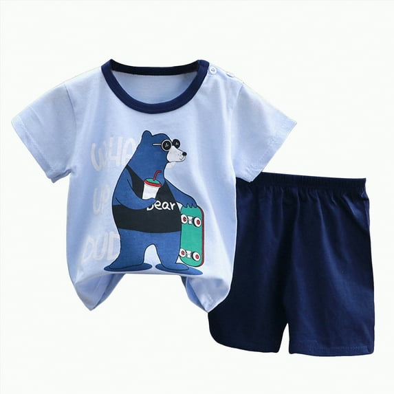 enyan Boy Baby Clothes Boys Summer Color Block Outfits 3 6 9 12 18 24 ...