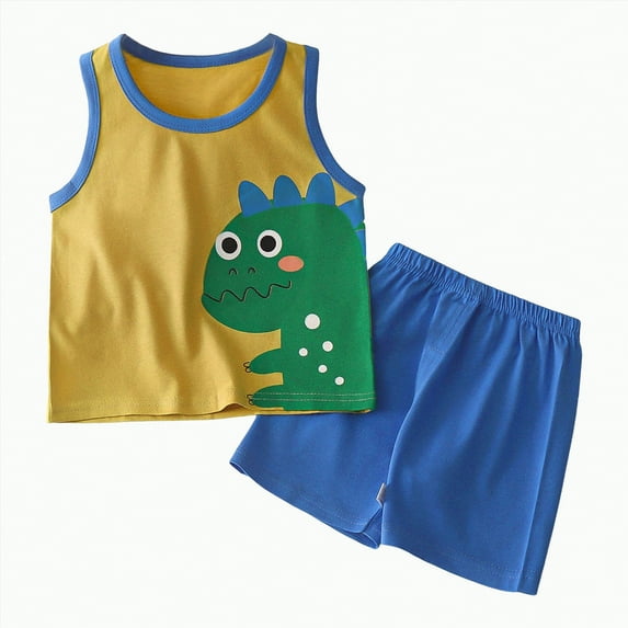 enyan Boys Suits Sleeve Color Matching Tri Color Tops Shorts Set ...