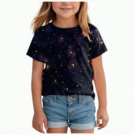 enyan Carnival Girls Crewneck Short Sleeve Graphic Tees Print Shirts ...