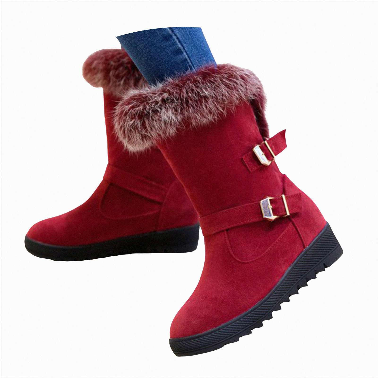 enyan Cowboy Boots Women Women's Cowboy Knee-High Boots Pointed Toe Mid ...
