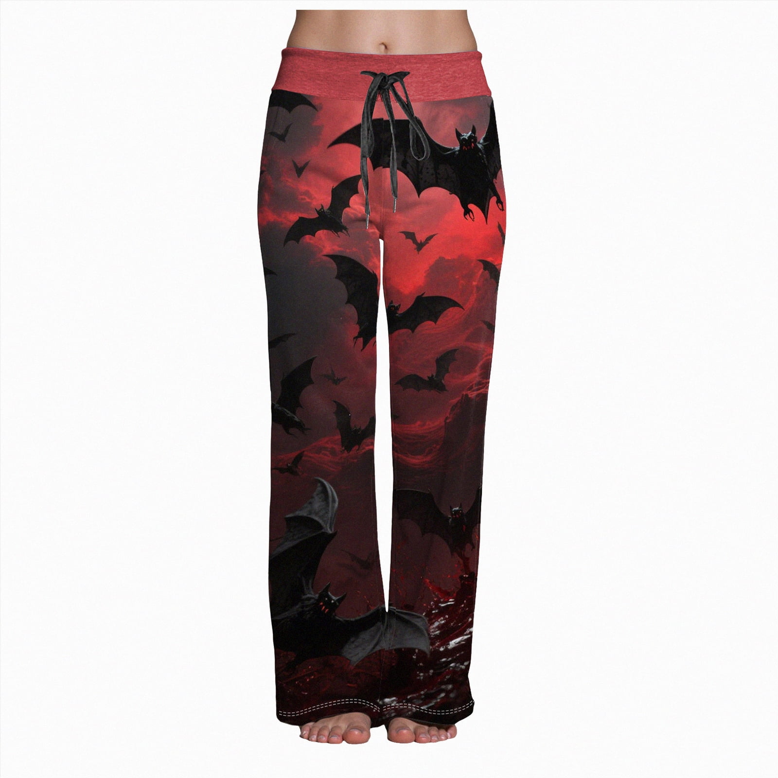 enyan Cute Sleepwear Women's Wide Leg Yoga Pants with Pockets Loose Fit ...