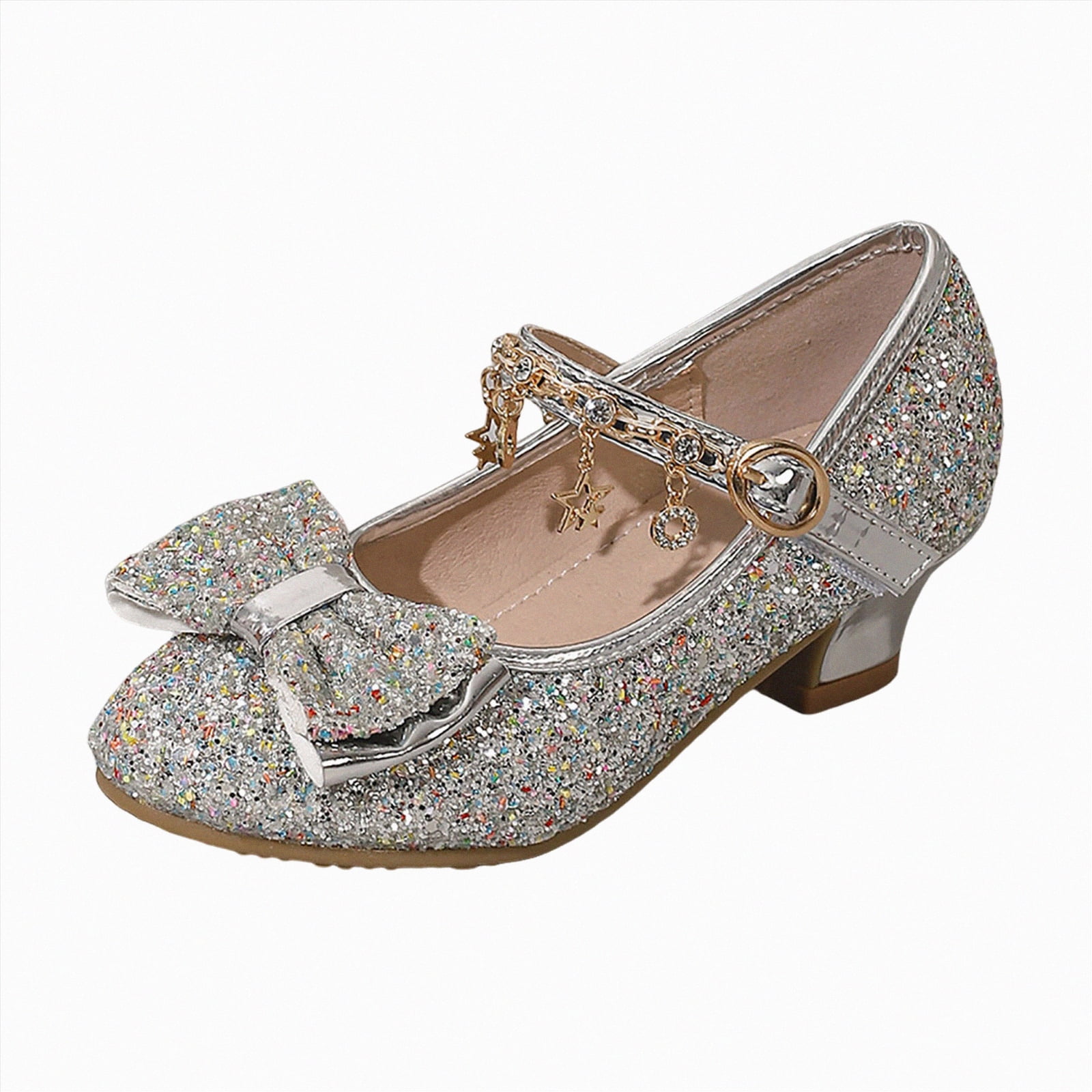 enyan Dressy Shoes For Girls Girl's Dress Shoes Mary Jane Glitter Low ...