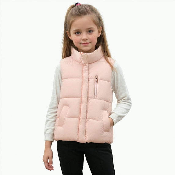 enyan Gir'ls Winter Jacket Winter Down Vest K'ids Gir'ls Plush Jacket ...