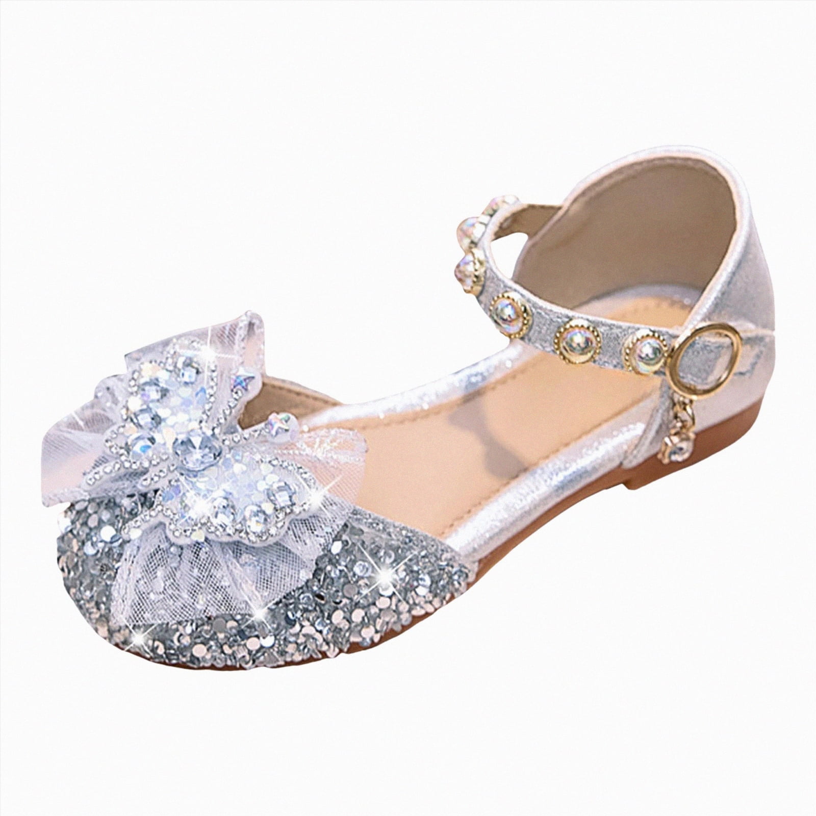 enyan Girl's Dress Shoes Mary Jane Glitter Low Heel Wedding Party ...