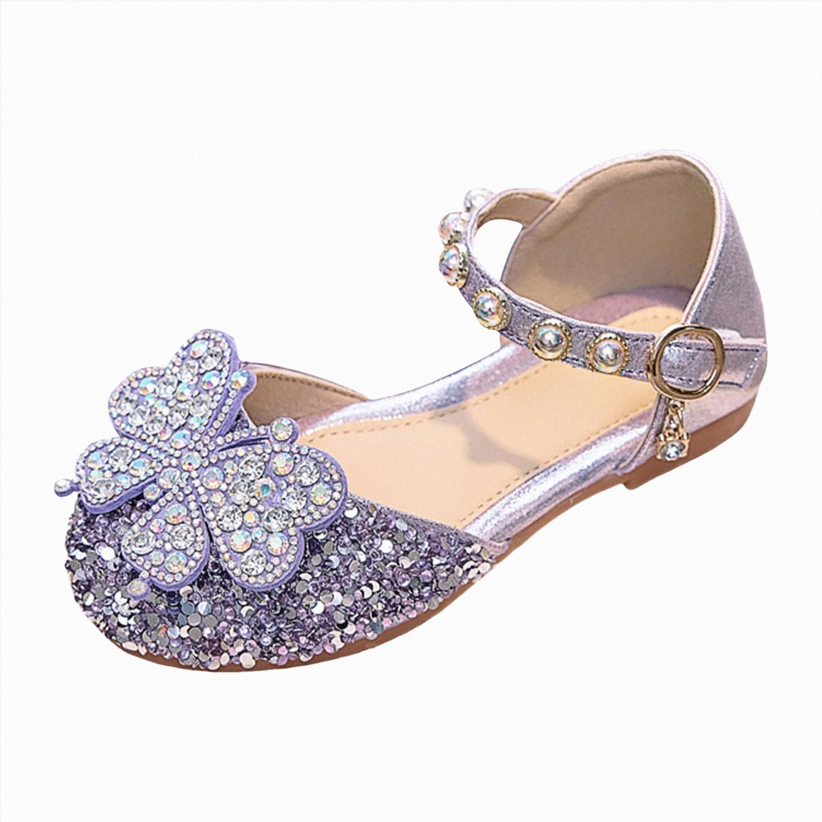 enyan Girls Heels Dress Shoes Mary Jane Wedding Party Sparkle Glitter ...