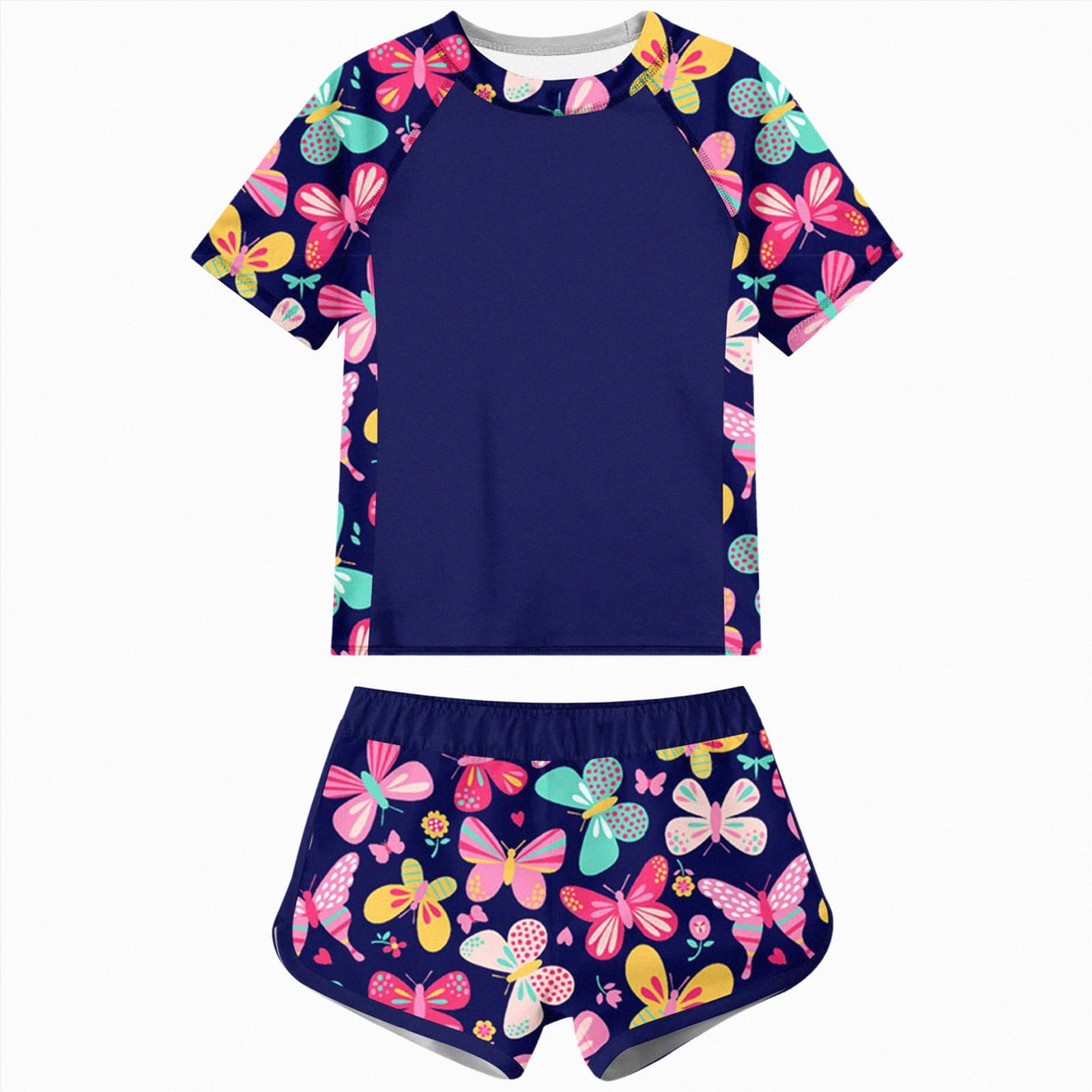 enyan Girls Rash Guard Swimsuit 2-Piece Bathing Suit UPF 50+ Summer ...