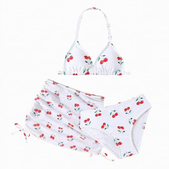 enyan Girls Swimsuit Double Strap High Waist Sporty Bikini Swimsuits ...