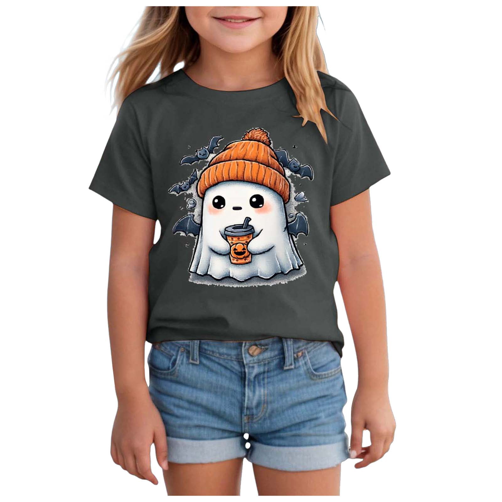 enyan Girls Undershirts Halloween Shirts for Kids Boys Girls Pumpkin ...