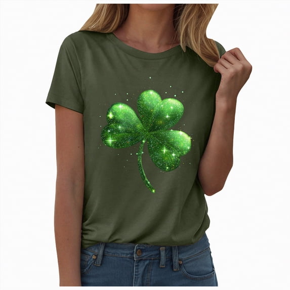 enyan Hawaiian Beach T Shirts for Women Four-Leaf Clover Shirt Tropical ...