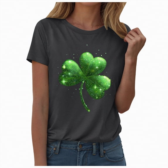 enyan Hawaiian Beach T Shirts for Women Four-Leaf Clover Shirt Tropical ...
