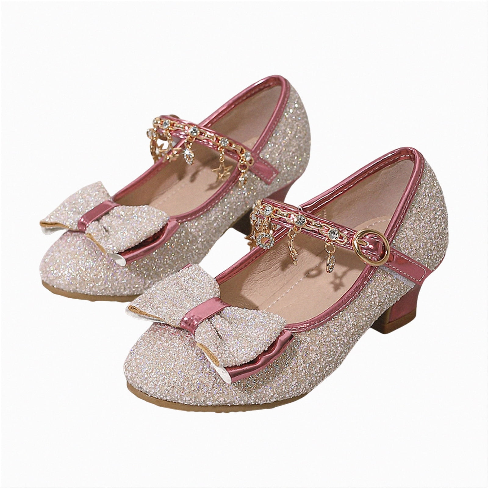 enyan Mid Heel Leather Shoes Princess Shoes High Heels Leather Piano ...