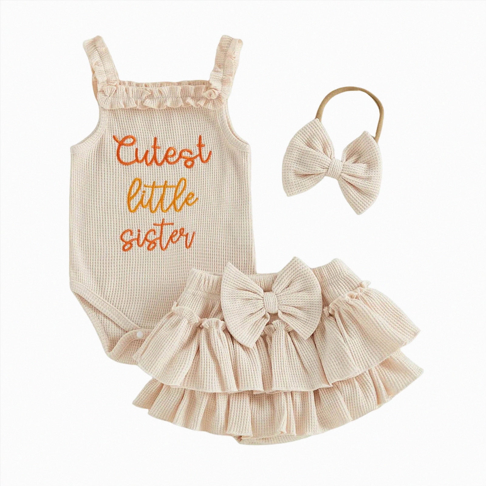 enyan Newborn Baby Girl Summer Clothes Little Sister Outfit Sleeveless ...