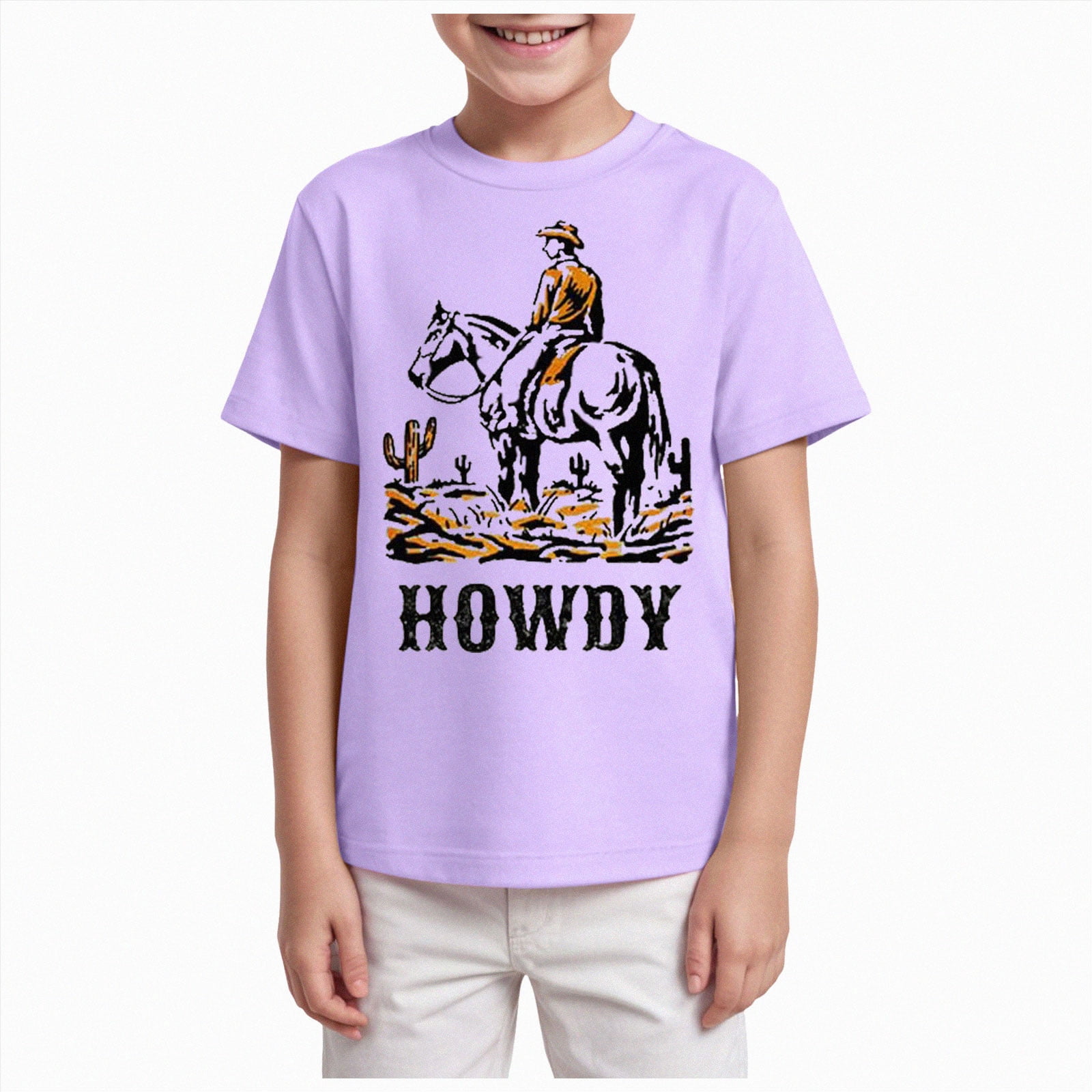 enyan Toddler Baby Boys Western T-Shirt Rodeo Howdy Graphic Shirt Kids ...