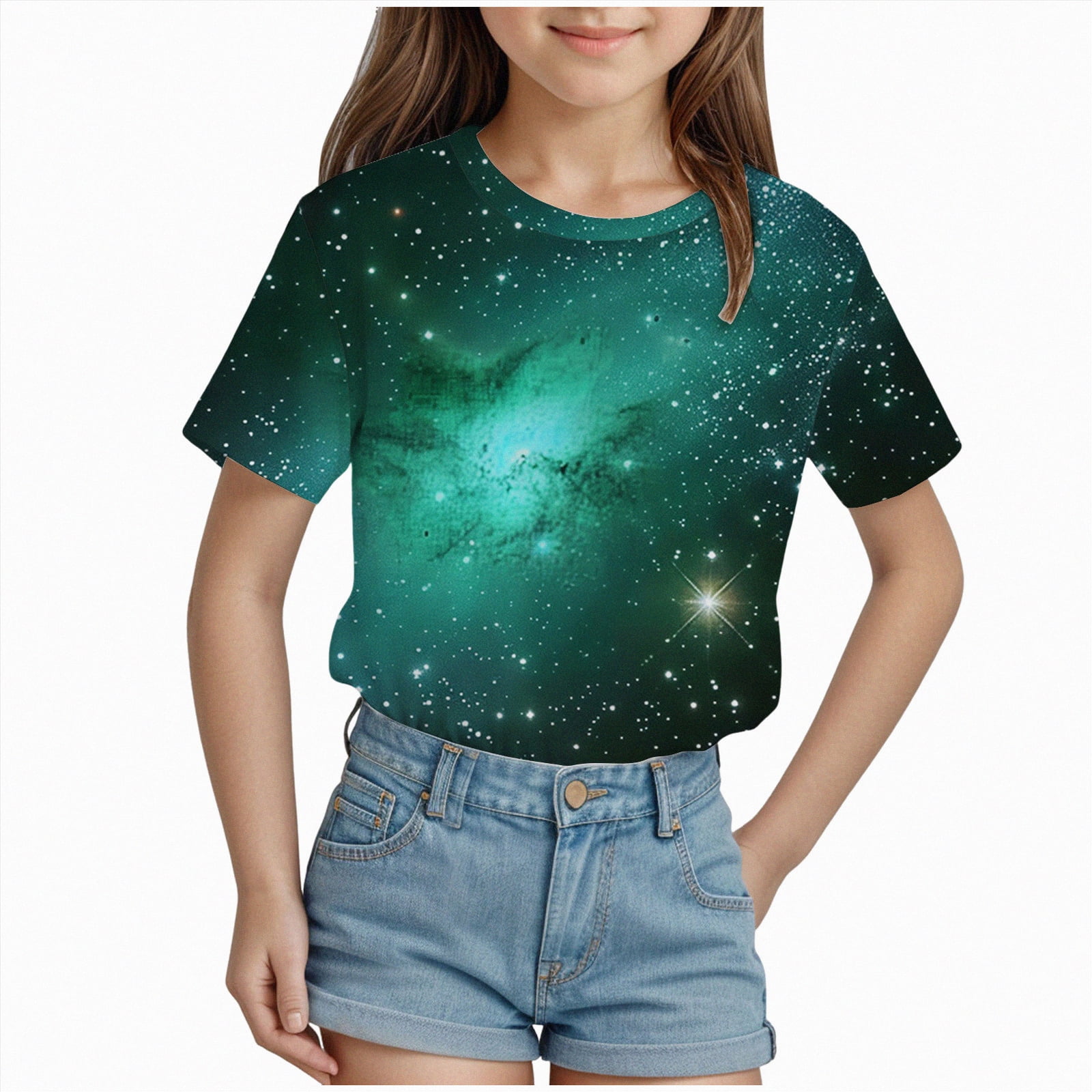 enyan Toddler Girl Summer Clothes Girls Starry Sky Printed Pattern ...