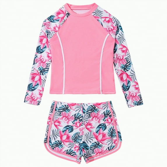 enyan Toddler Girls Swimsuit Rash Guard Sets 2-Piece Bathing Suits ...