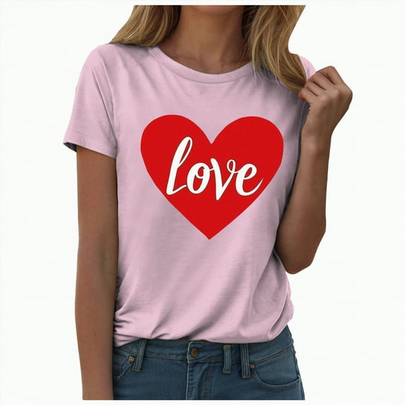 enyan Valentine's Day Womans Tops Womens Summer Tops T Shirts Business ...