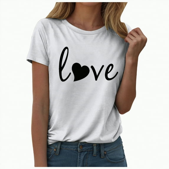 enyan Valentine's Day Women's T-Shirts T-Shirts for Women - Short ...