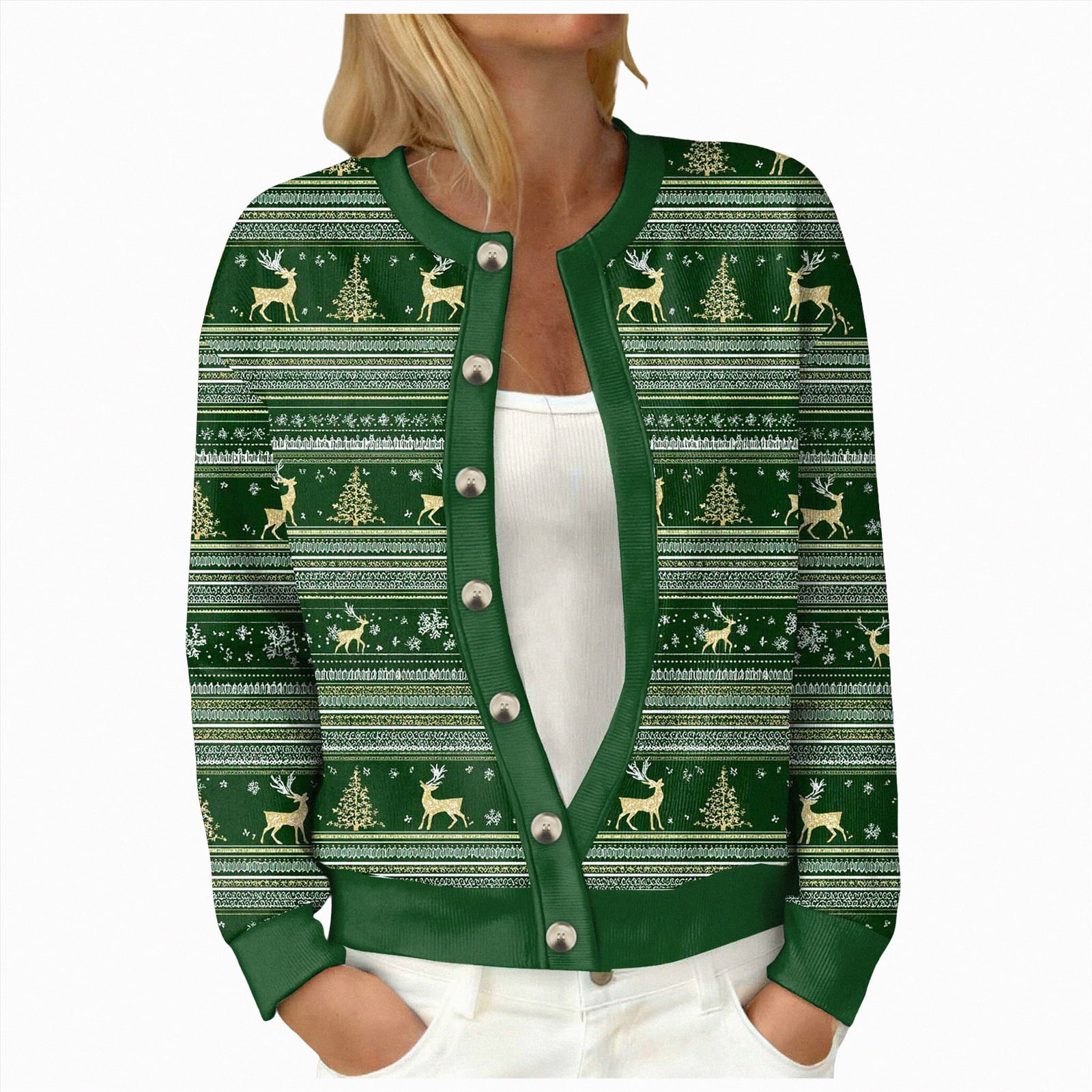 enyan Women's Cardigan Women's Lightweight Long Sleeve Button Down Open ...