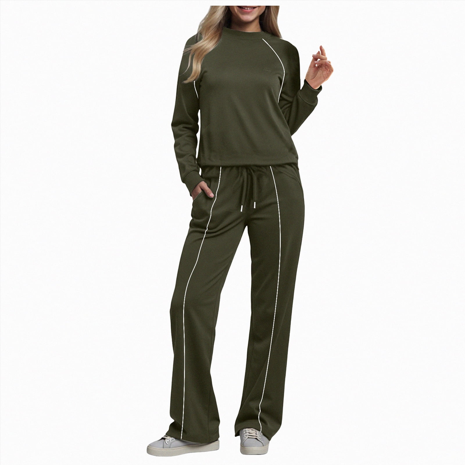 enyan Womens 2 Piece Outfits Lounge Hoodie Sweatsuit Sets Plus Size ...
