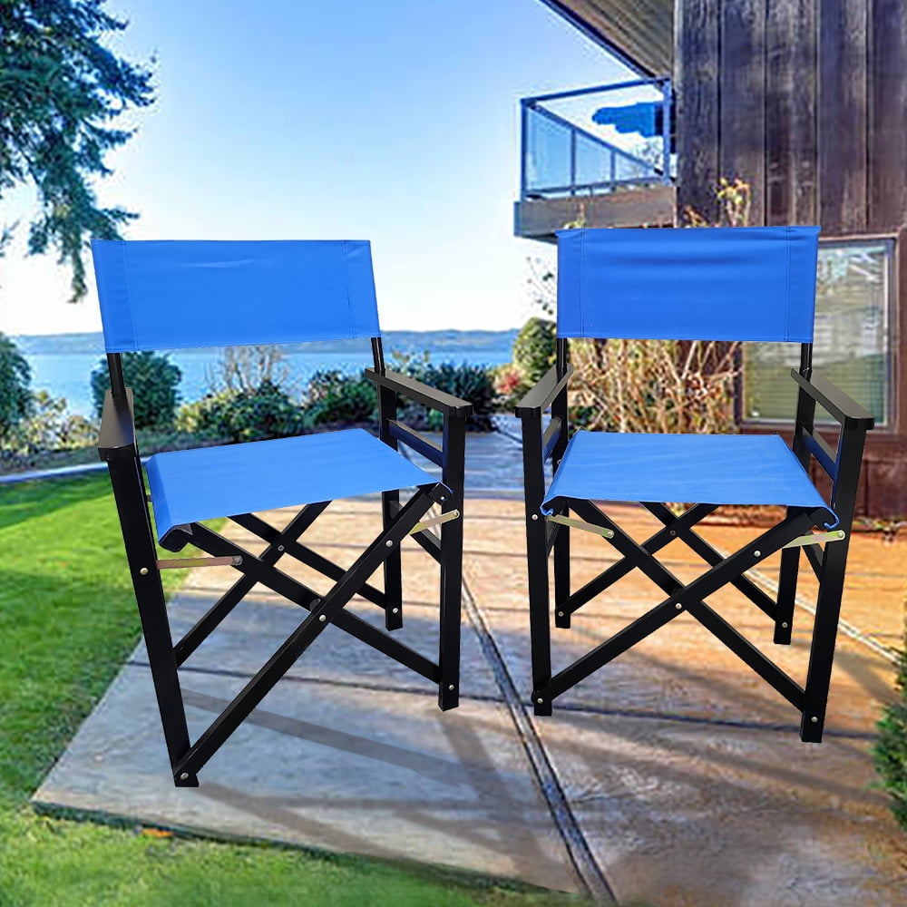 enyopro 2pcs Folding Heavy Duty Directors Chairs, Beach Wooden Frame ...