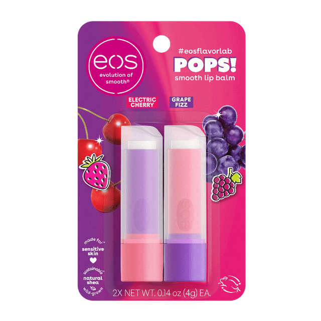 eos Limited-Edition Lip Balm- Electric Cherry & Grape Fizz, Made for ...