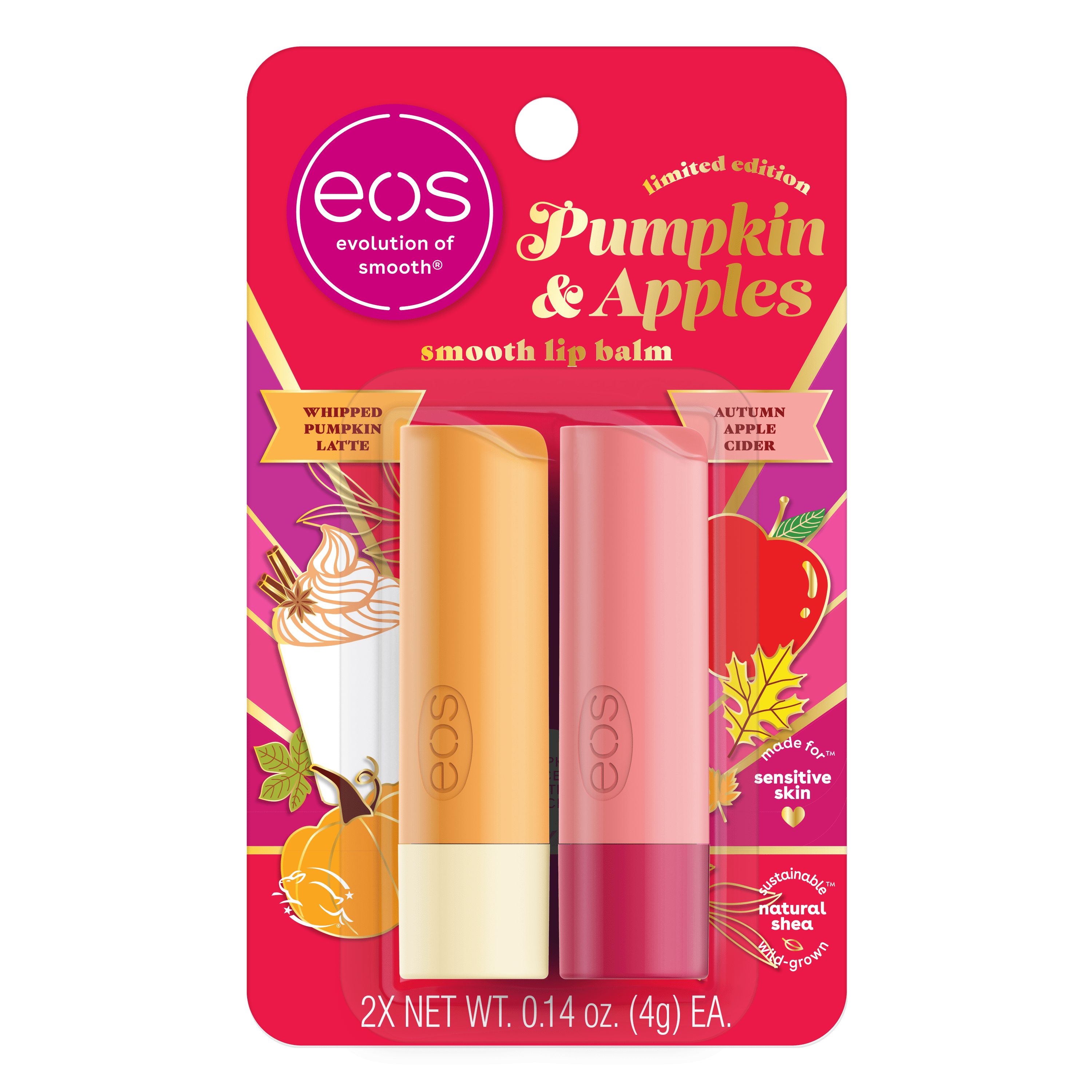 eos Limited Edition Smooth Lip Balm, Whipped Pumpkin Latte & Autumn ...