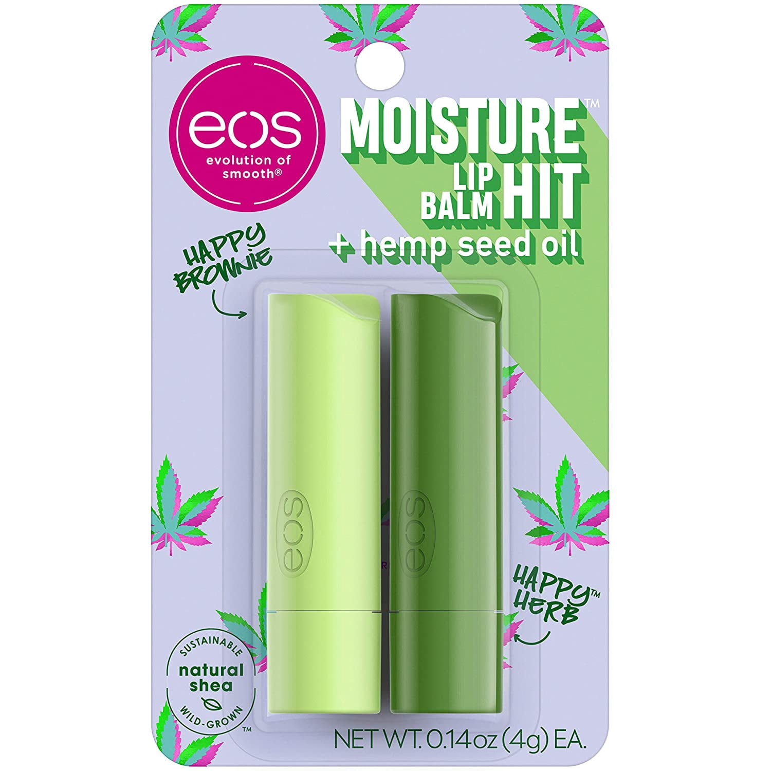 eos Moisture Hit Lip Balm - Happy Brownie and Happy Herb | Soothing ...