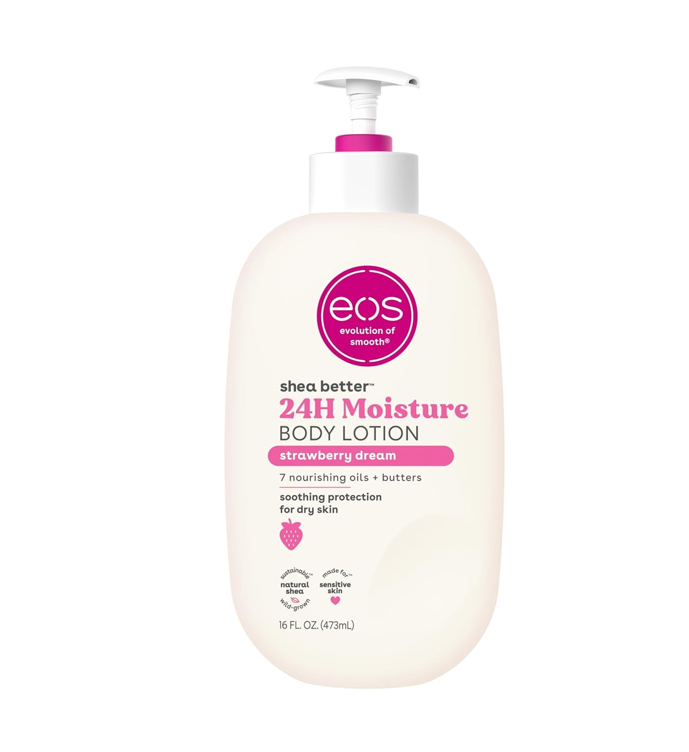 eos Shea Better Body Lotion Strawberry Dream 16 fl oz 24-Hour Moisturizer with Shea - Walmart.com