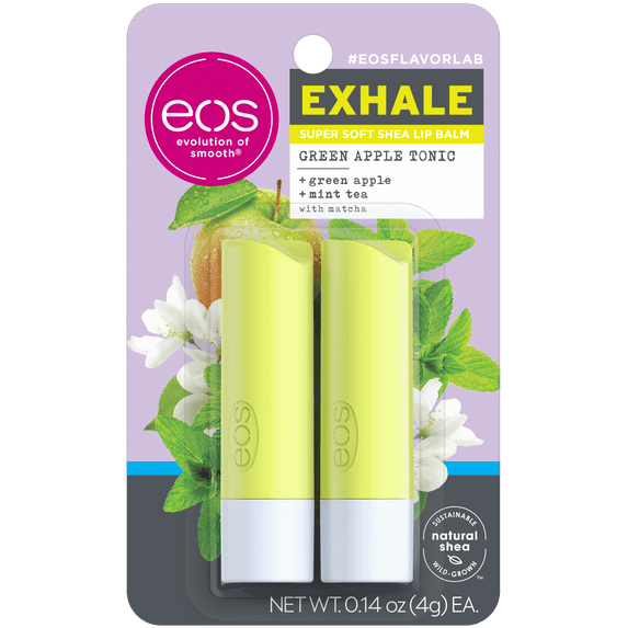 eos flavorlab Lip Balm Stick - Exhale | Green Apple Tonic | 0.14 oz | 2 ...