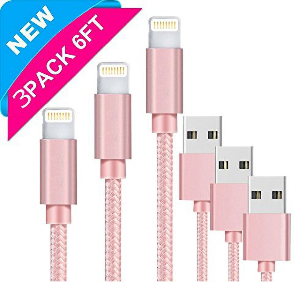 epacks Cable, 3Pack 6FT / 2 Meter Nylon Braided Charger Cable to USB ...