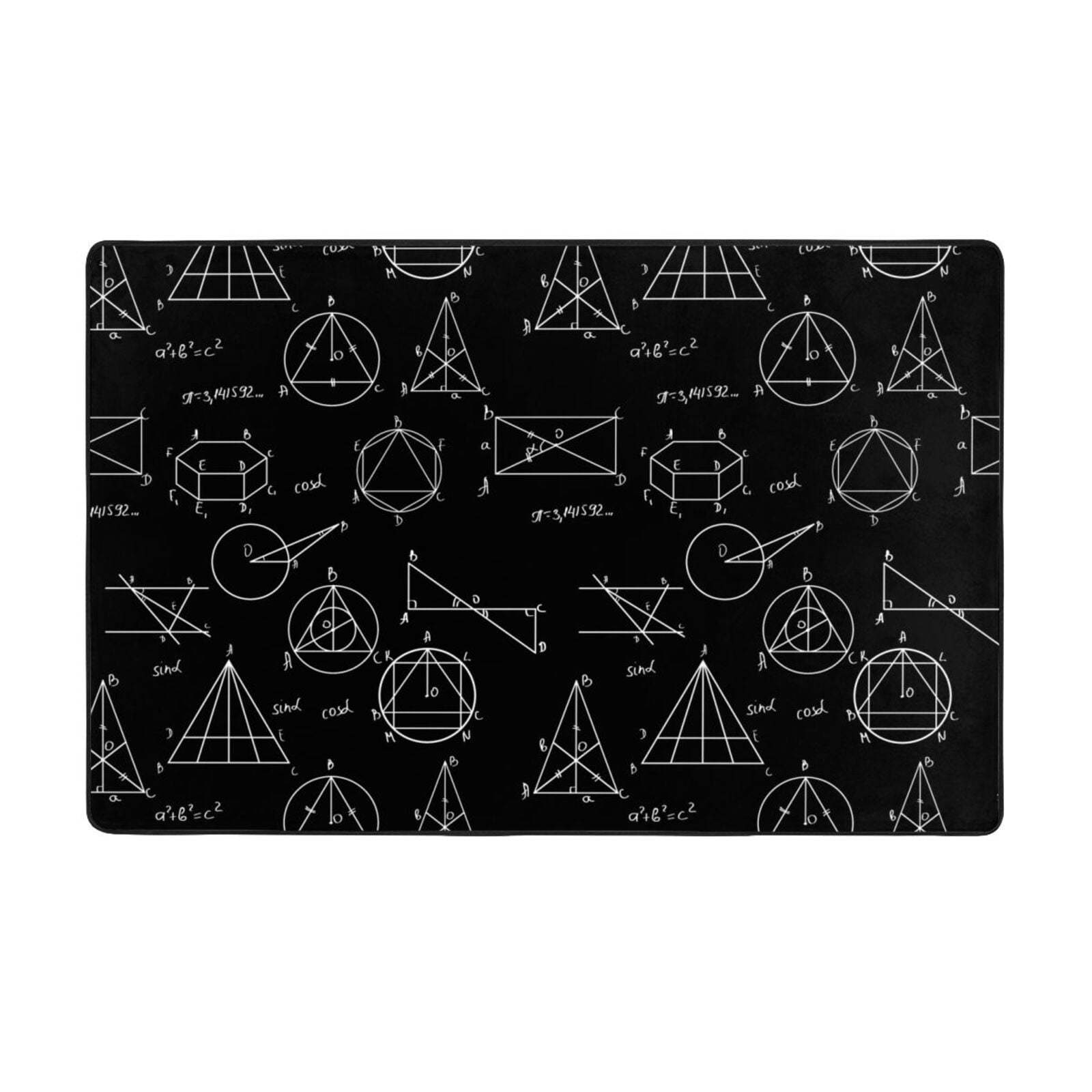 equation Math Print black Shaggy Area Rug, Rugs for Living Room Bedroom ...