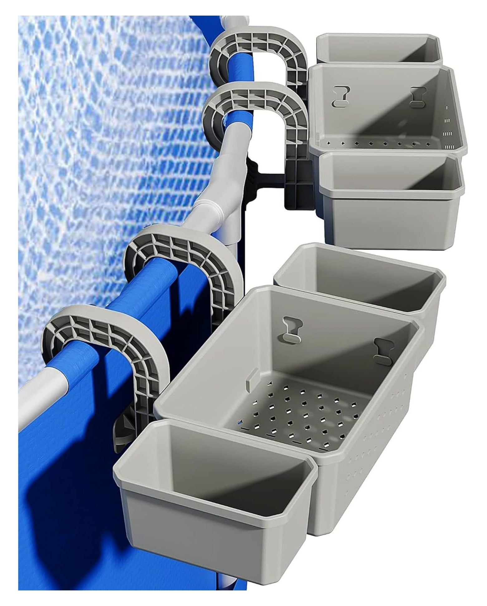 er 2Pack Poolside Storage Basket for above Ground Pools, Swimming Pool ...