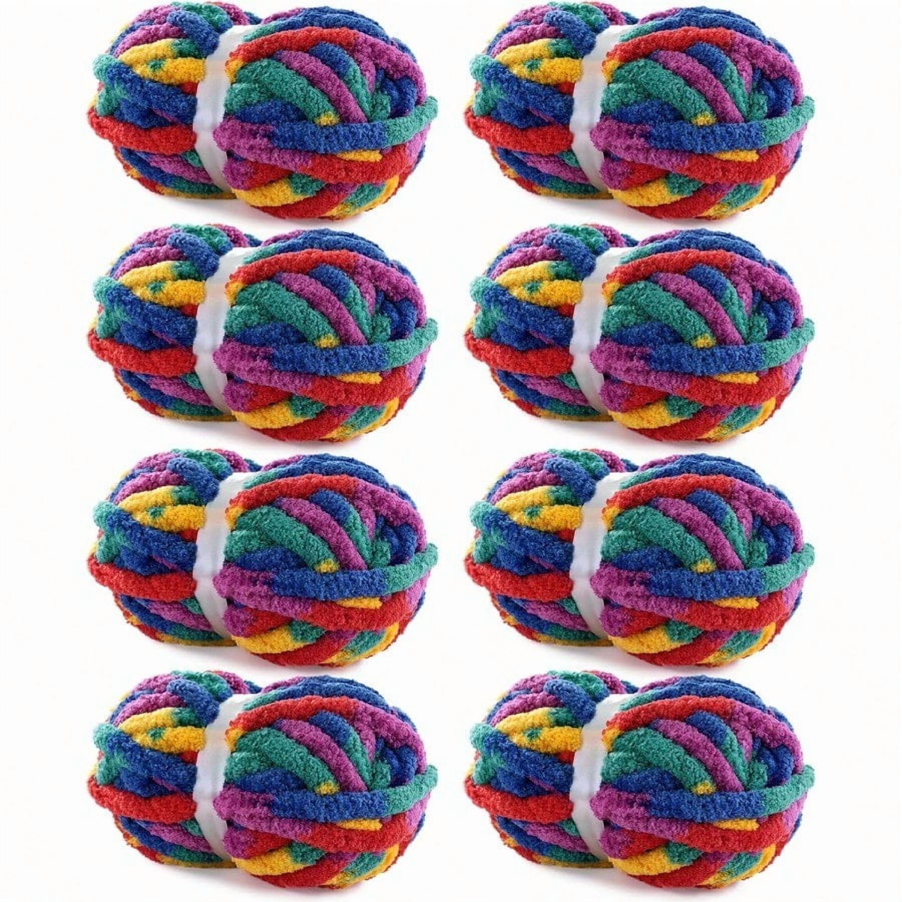 er Bulky Giant Chunky Yarn for Crocheting and Hand Knitting Large Soft Fluffy Mixed Color Thick ...