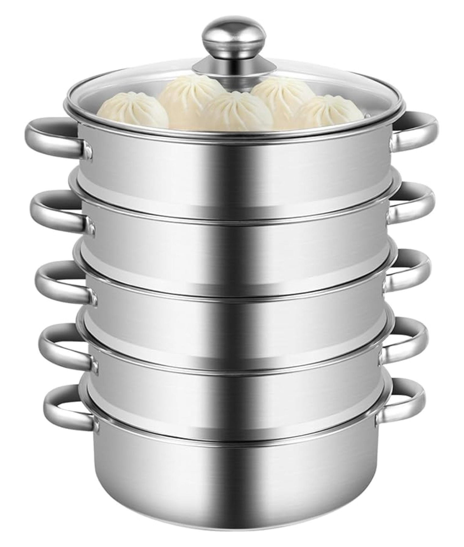 er for Cooking, 3-Tier Food Pots with Lid, Multi-Functions Stainless ...
