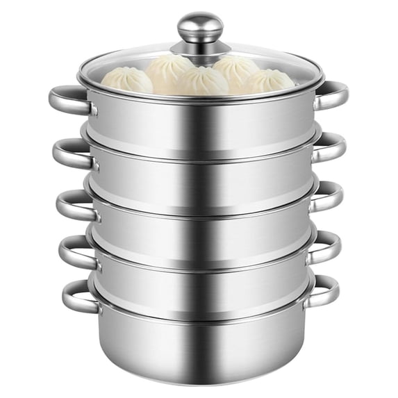 er for Cooking, 3-Tier Food Pots with Lid, Multi-Functions Stainless ...