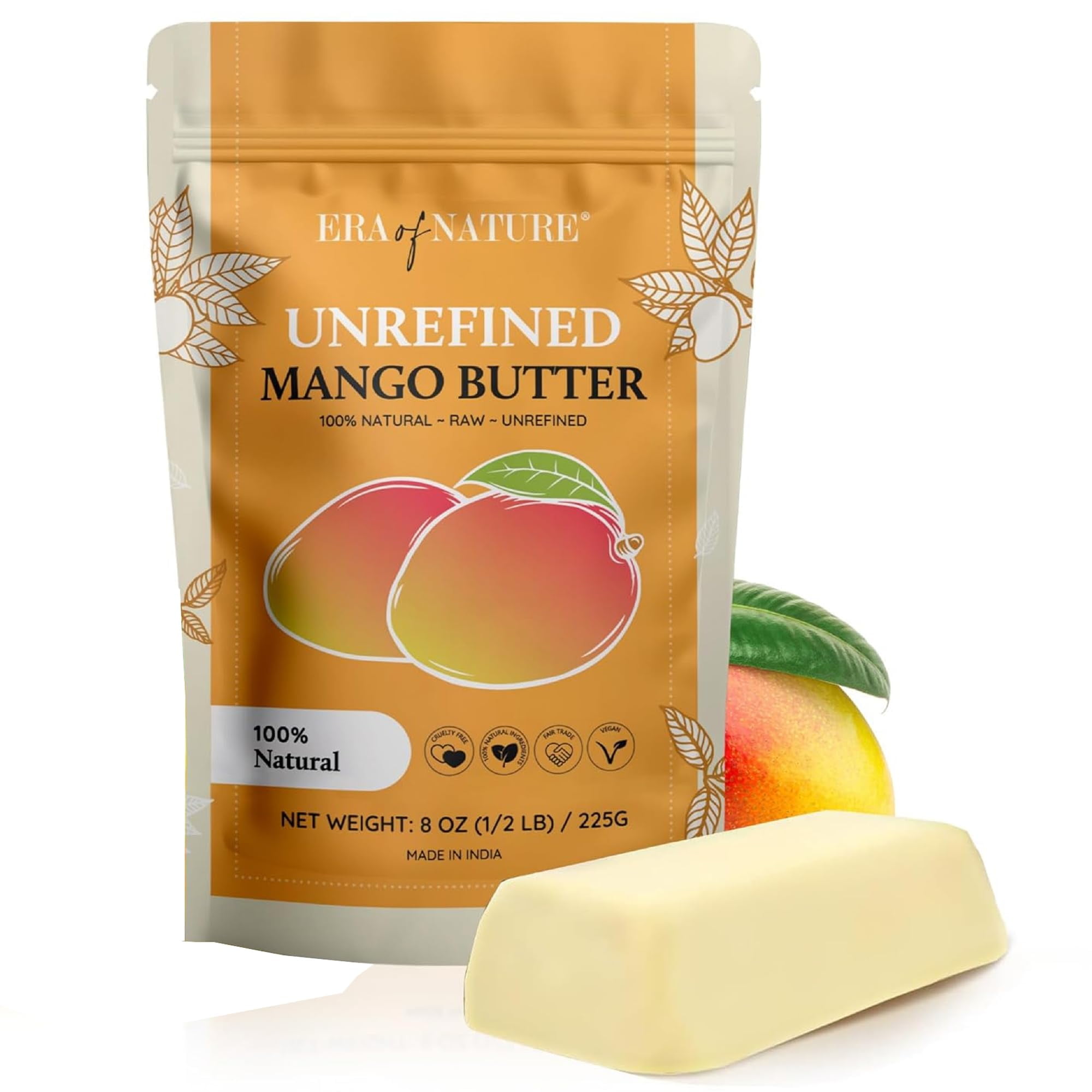 era of nature Organic IRF13 Unrefined Raw Mango Block 8oz ...