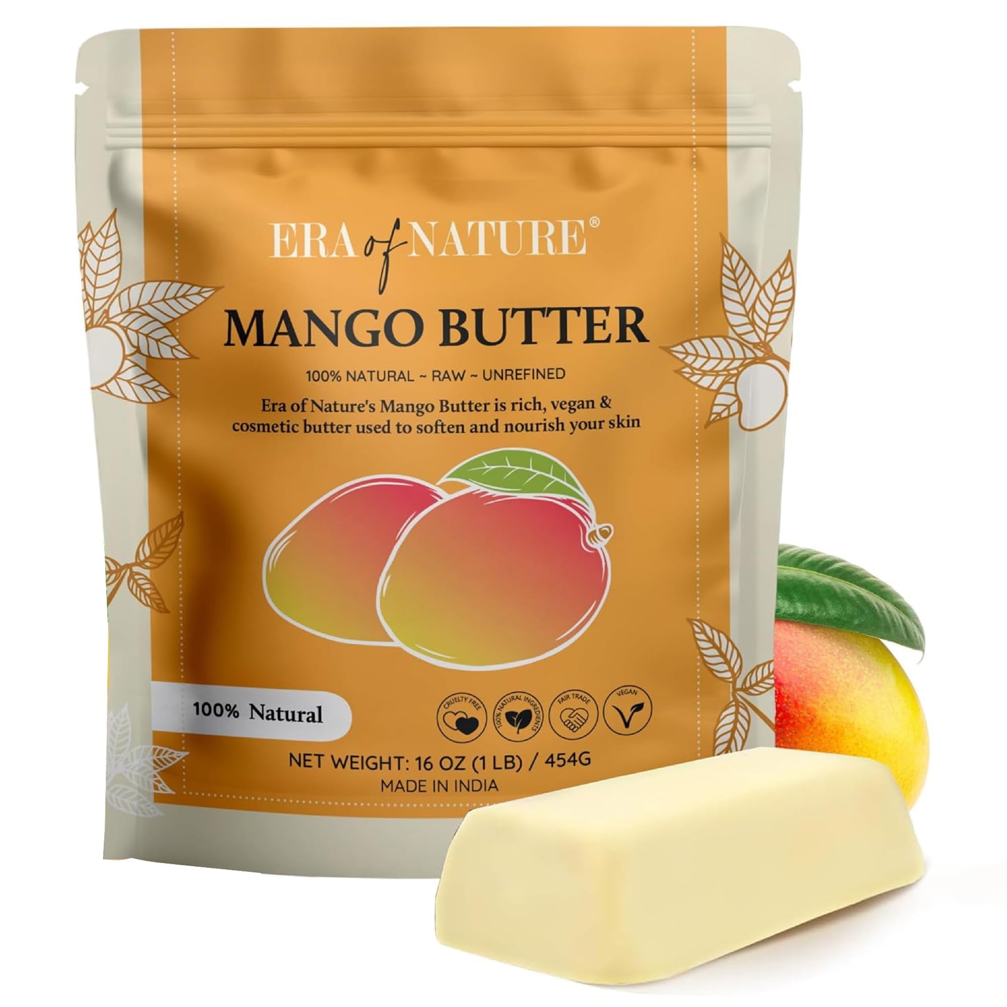 era of nature Organic TGF4 Unrefined Raw Mango Body Block 16oz ...