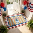 erdimoy 4th of July Patriotic Flag Scalloped Doormat, 24" x 16" Striped ...