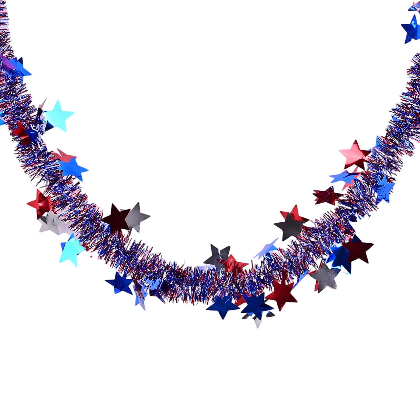 erdimoy 4th of July Patriotic Star Tinsel Garland, Red White Blue ...