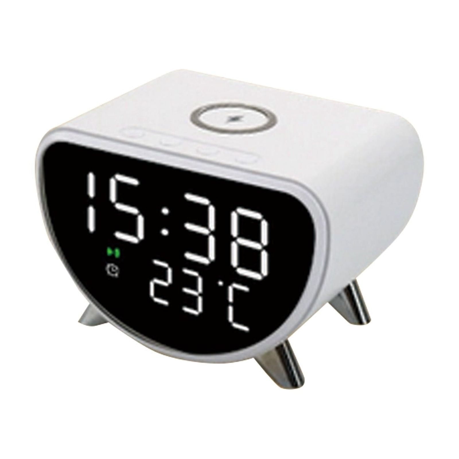 erfcxs 15W Fast Wireless Charging Station with Digital Alarm Clock and ...