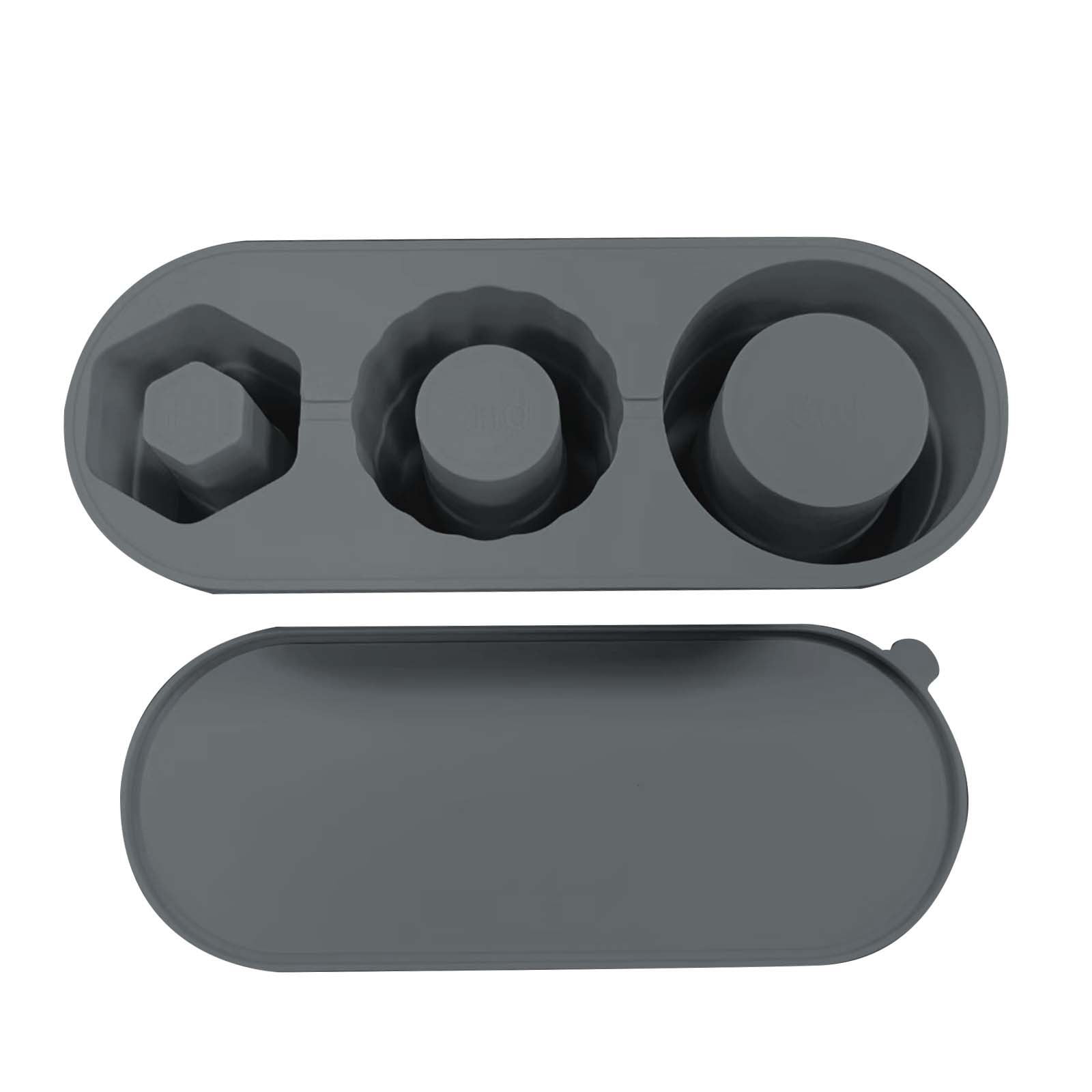 erfcxs 3 Grid Silicone Ice Cube Maker With Lid Hollow Cylinder Ice Cube ...