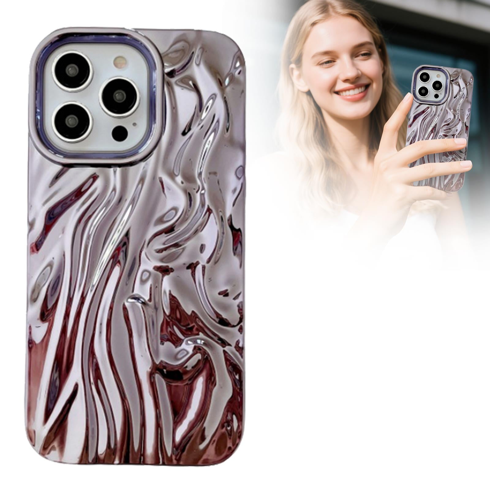 erfcxs 3D Pleated Texture Phone For / Stylish And Protective Cover ...