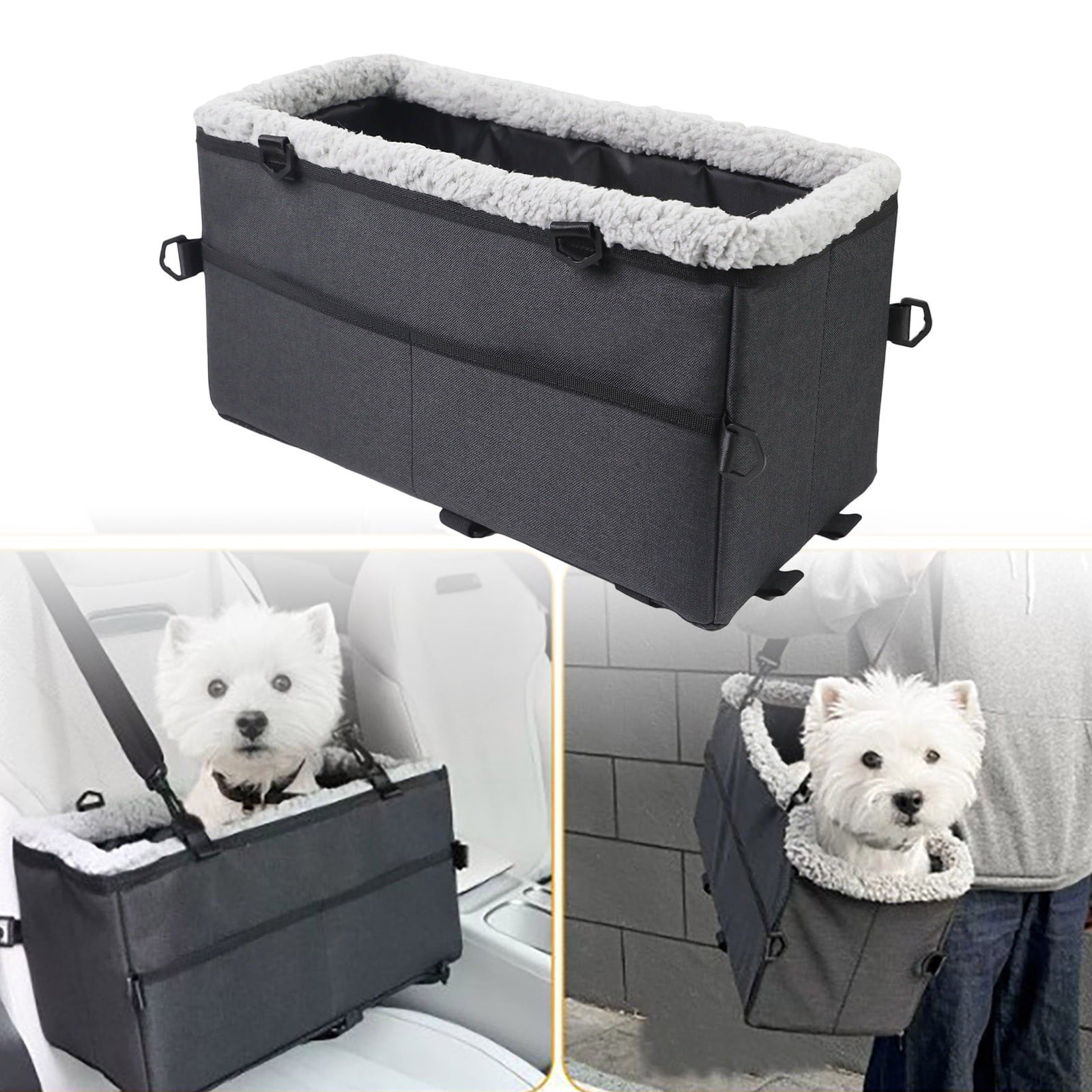 erfcxs 44x20x24cm Large Foldable Center Console Front Seat Bed Cat Seat ...