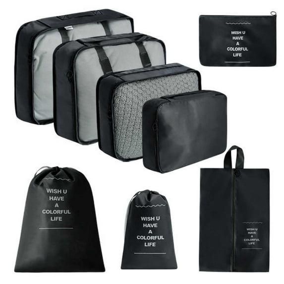 erfcxs 8 Piece Travel Packing Cube Set Foldable Lightweight Suitcase ...