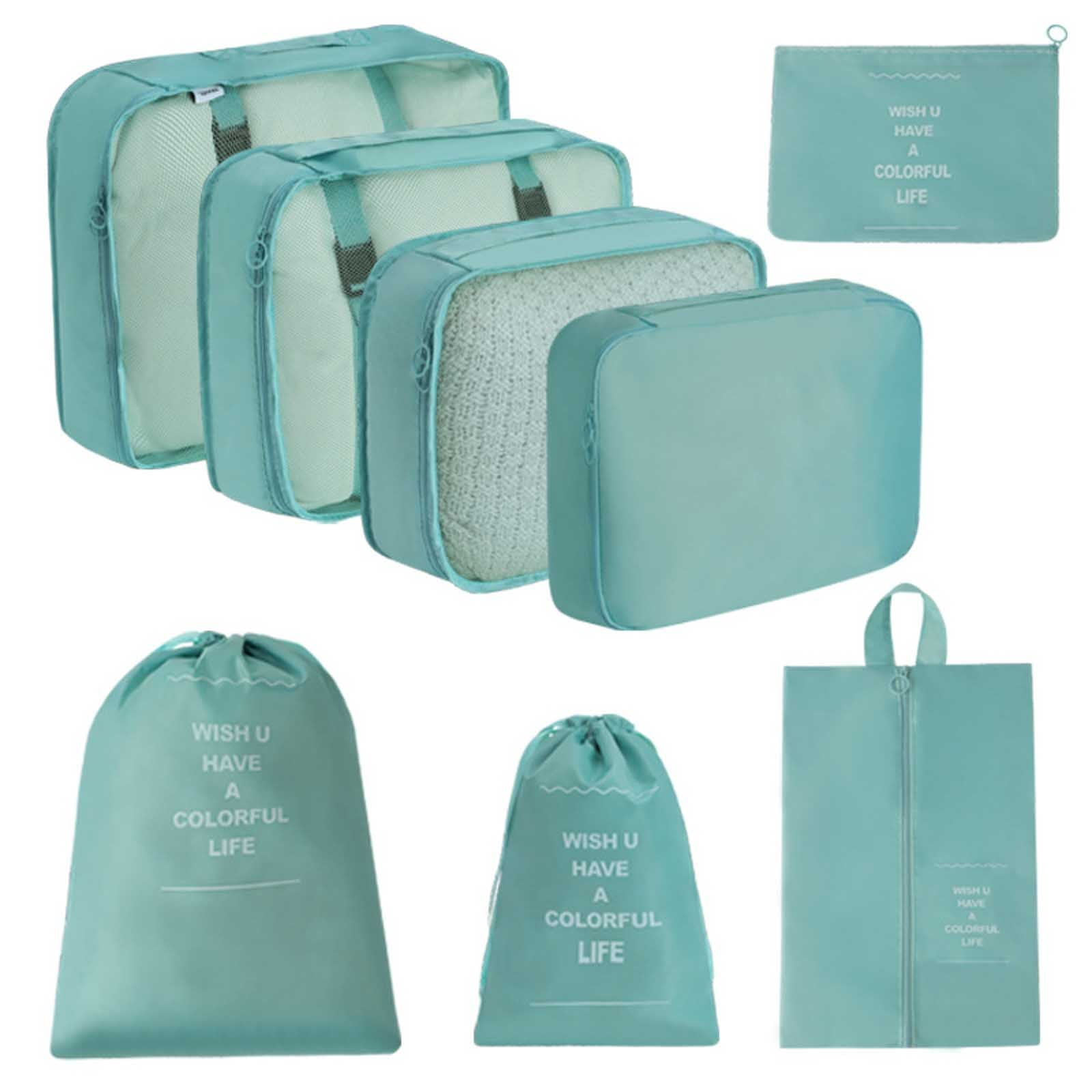 erfcxs 8 Piece Travel Packing Cube Set Foldable Lightweight Suitcase ...