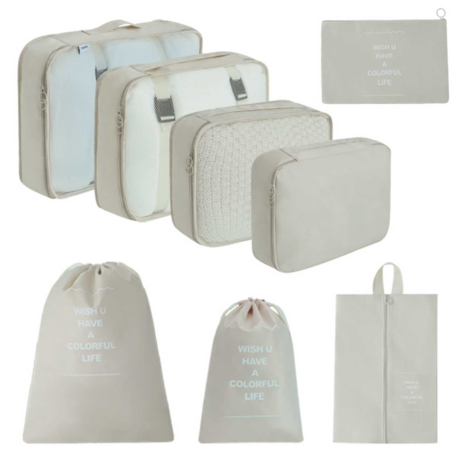 erfcxs 8 Piece Travel Packing Cube Set Foldable Lightweight Suitcase ...