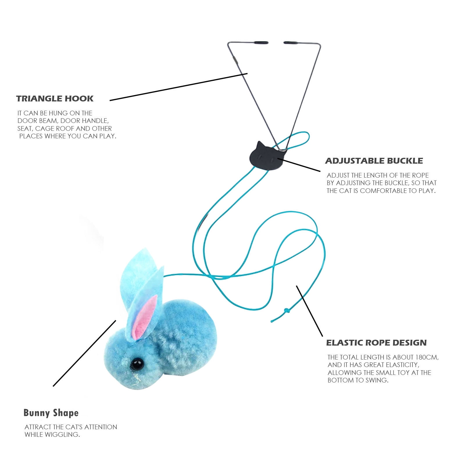 erfcxs Automatic Cats Toy With Adjustable Elastic Rope Door Window ...