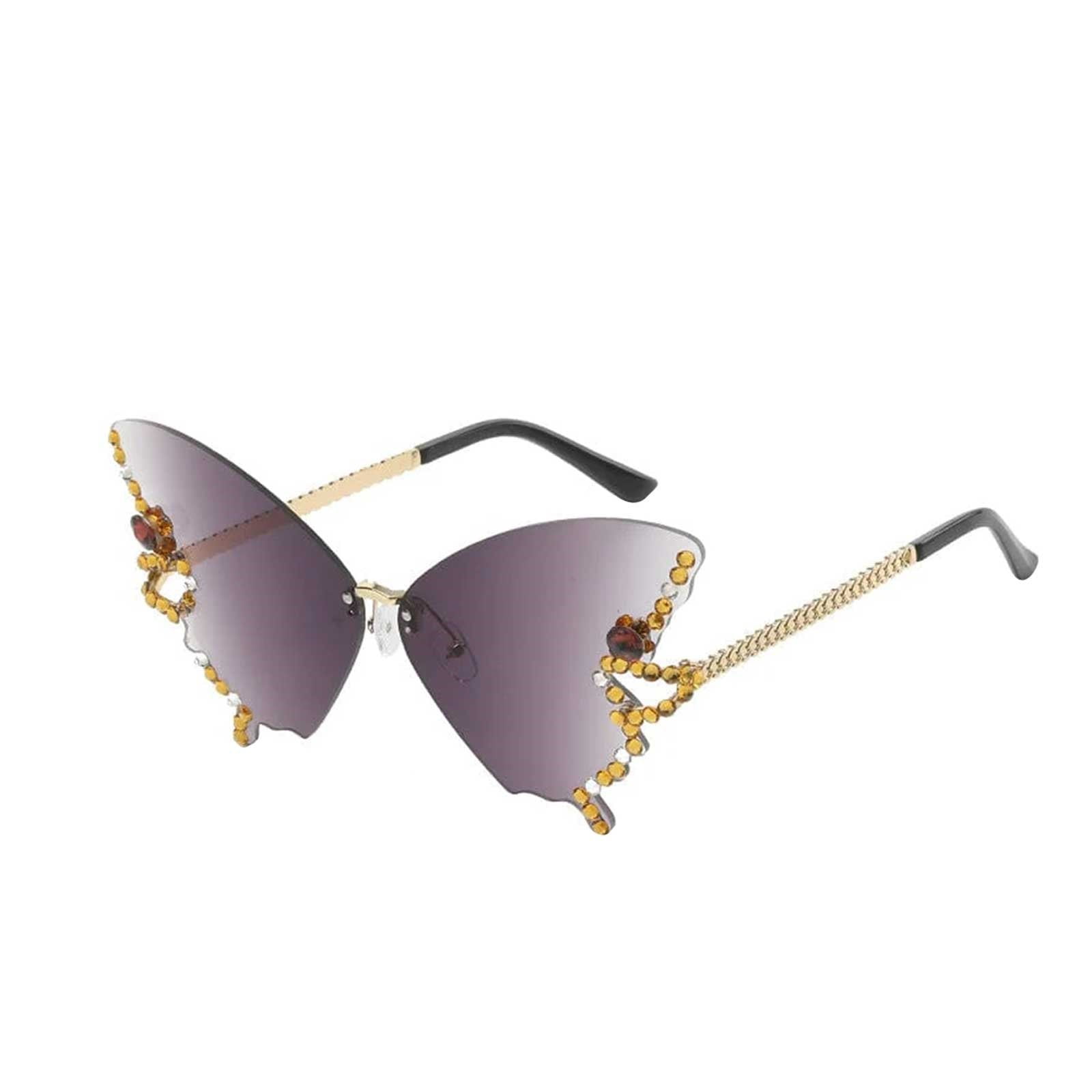 erfcxs Butterfly Sunglassess Borderles Jewelry Sunglasses Women's ...