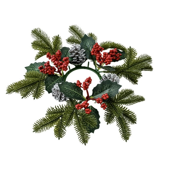 erfcxs Candle Ring Berry Small Candle Wreath 3 Inch Center Candle ...