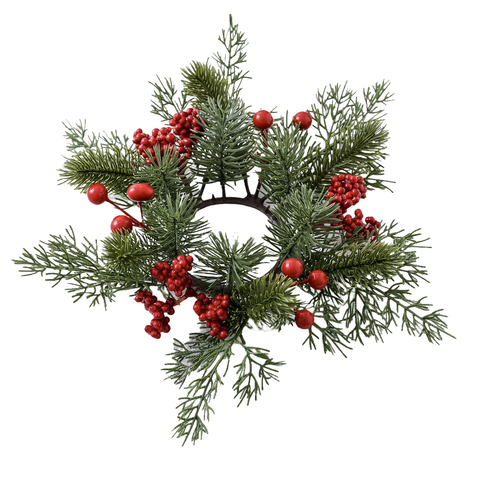 erfcxs Candle Ring Berry Small Candle Wreath 3 Inch Center Candle ...